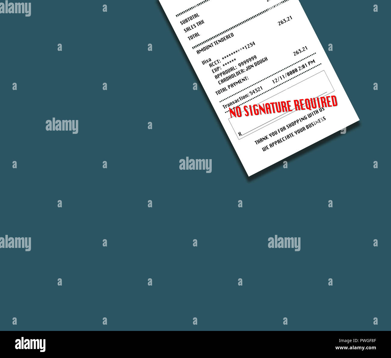 No signature required is the trend for credit card receipts. Here is an ...