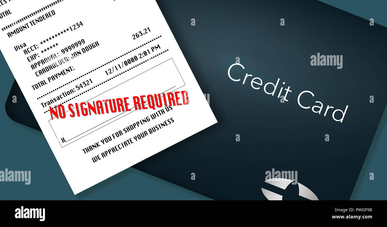 No signature required is the trend for credit card receipts. Here is an ...