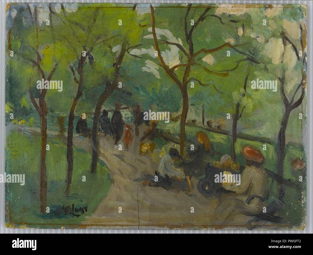 Prospect Park - George Benjamin Luks - overall Stock Photo - Alamy