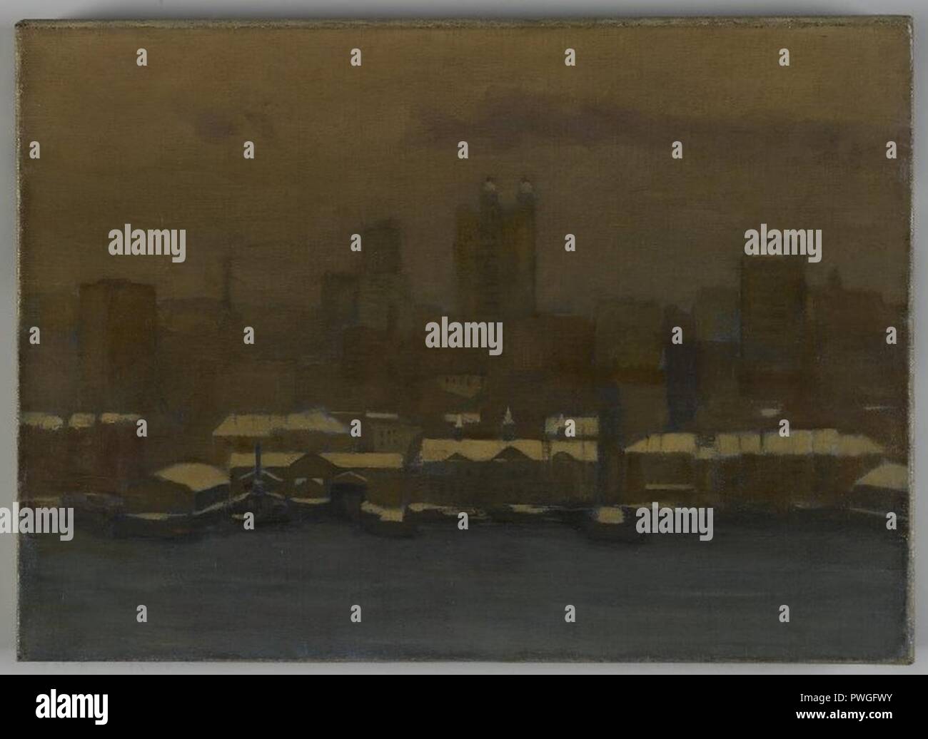 River Front New York in Winter - Hamilton Easter Field - overall Stock ...