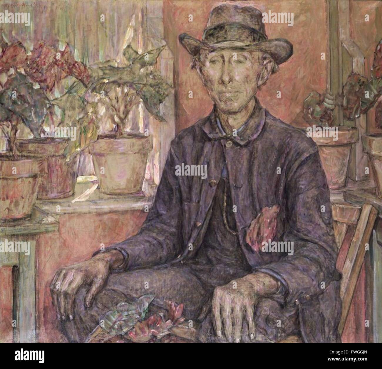 The Old Gardener - Robert Reid - overall Stock Photo - Alamy