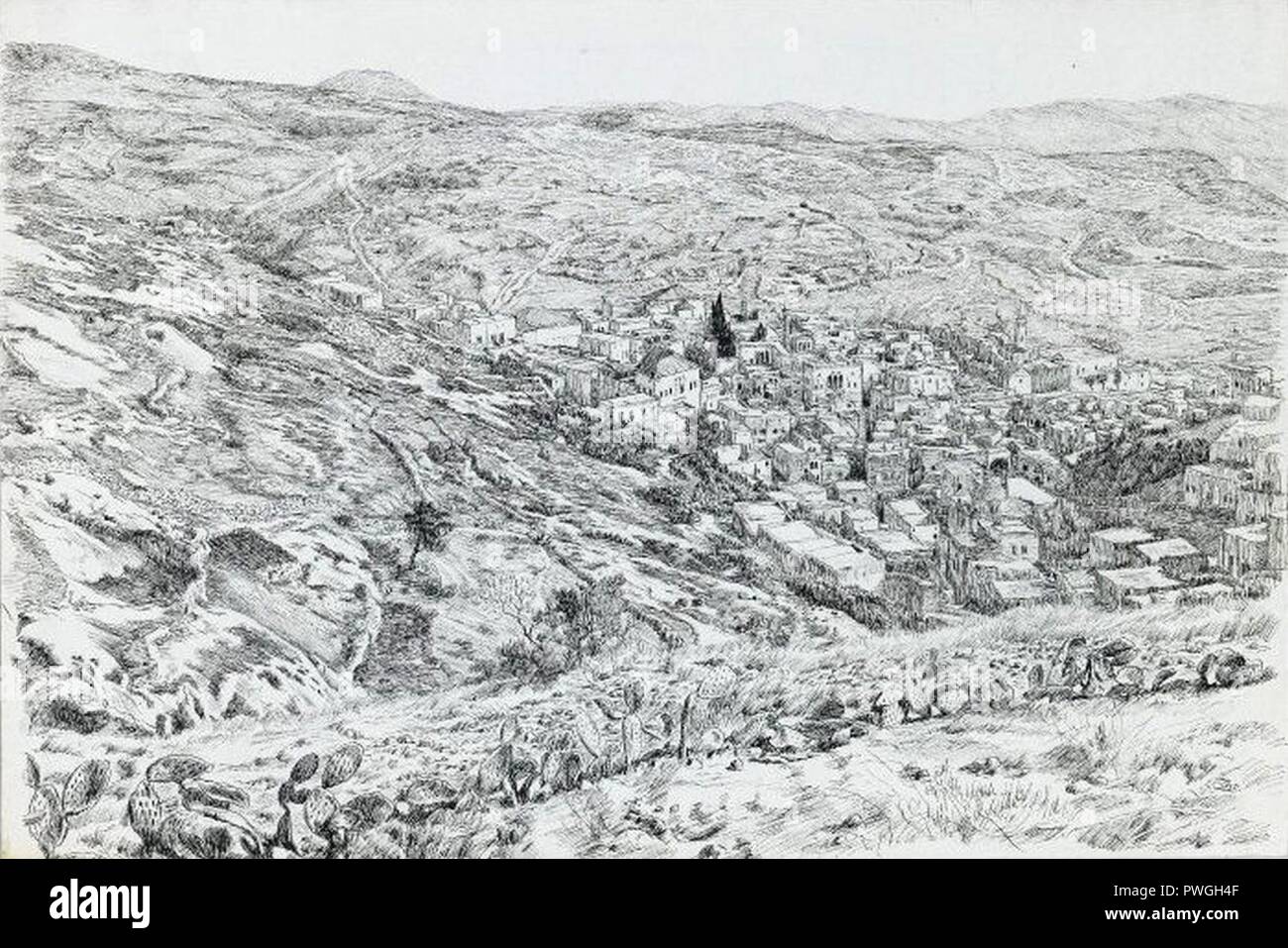 View of Nazareth - James Tissot Stock Photo - Alamy