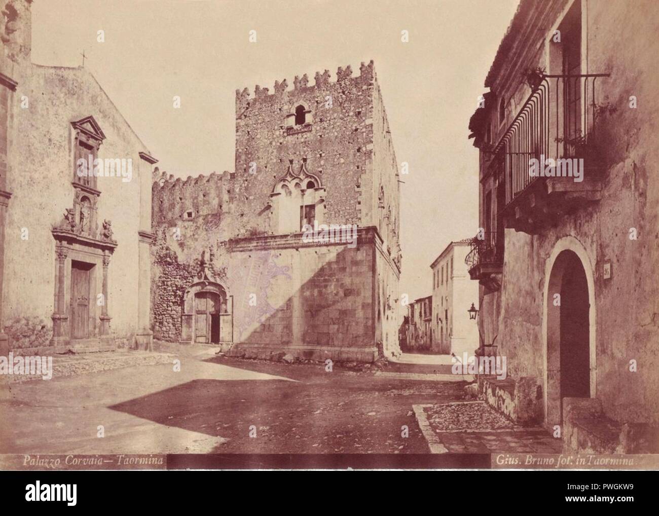 Bruno, Giuseppe (1836-1904) - Palazzo Corvaja - Taormina Stock Photo ...