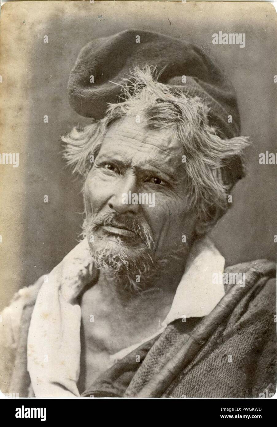 Bruno, Giuseppe (1836-1904) - Vecchio popolano - Timbrata sul retro ...