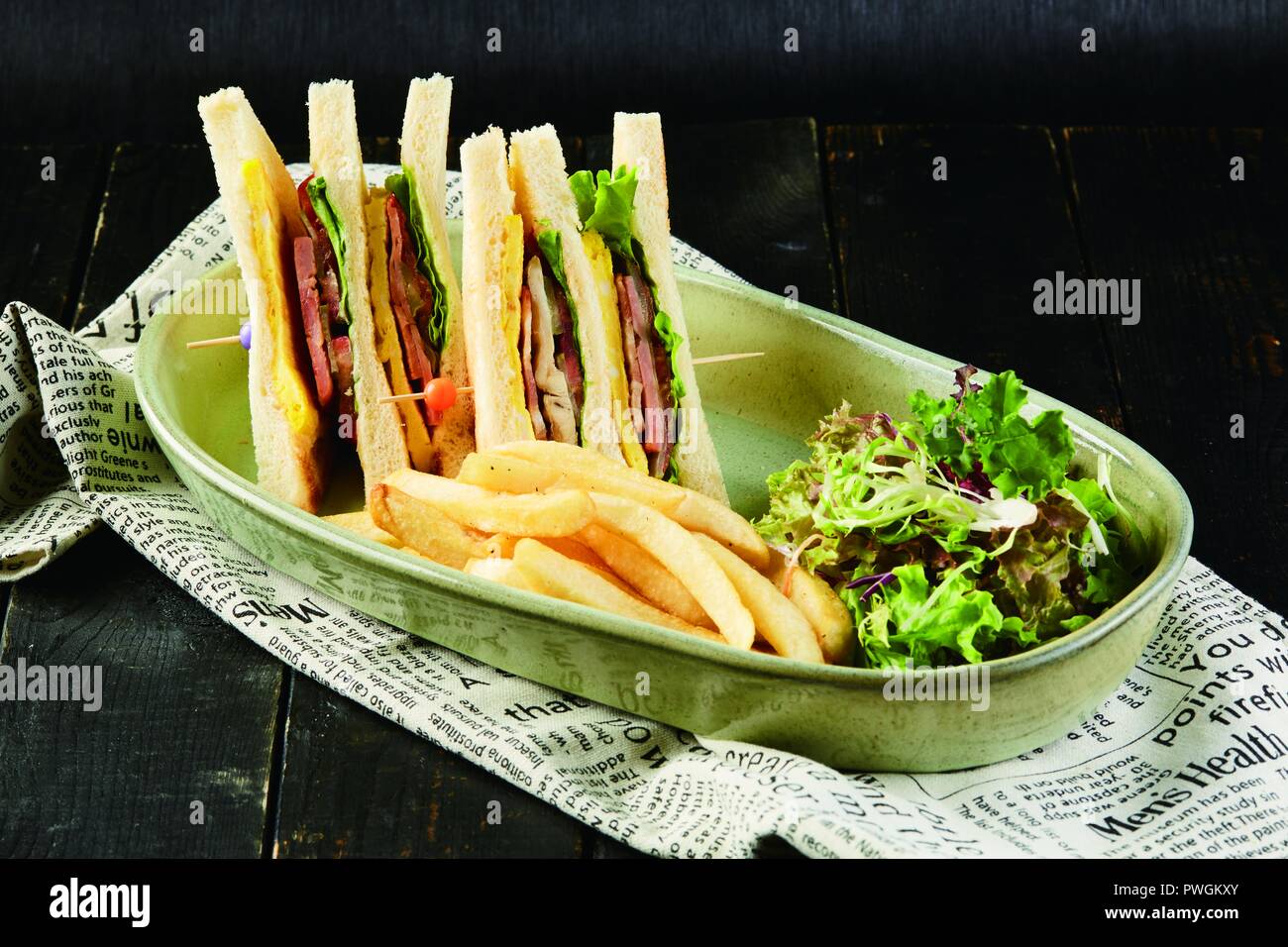 Ham sandwich combo Stock Photo - Alamy