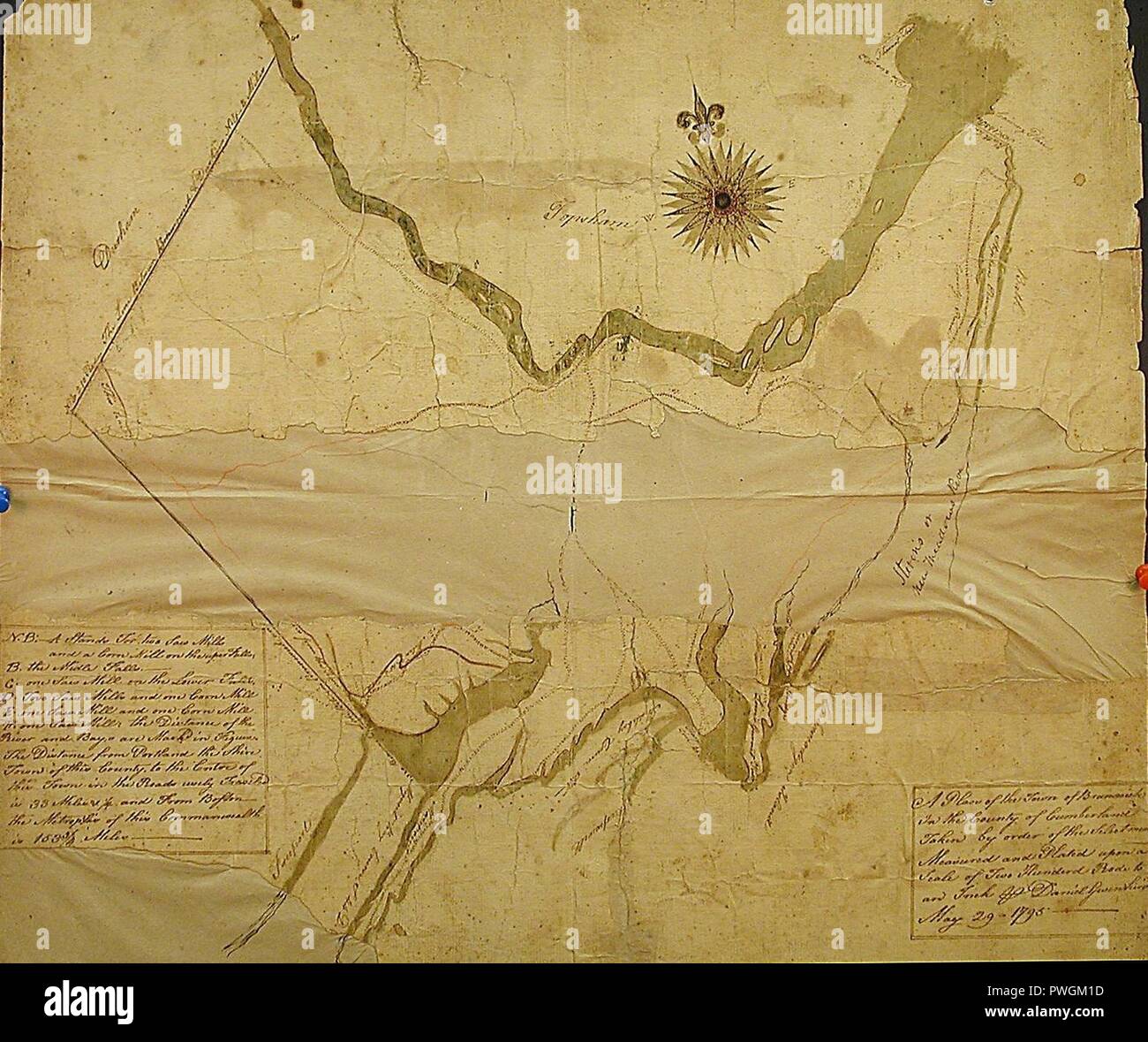 Brunswick Maine map 1795 Stock Photo - Alamy