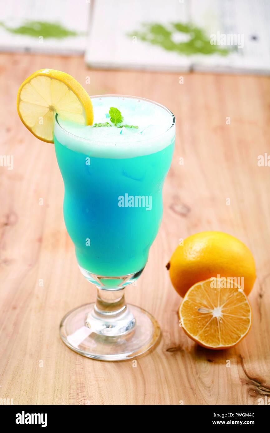 Blue tangerine ice cream Stock Photo - Alamy