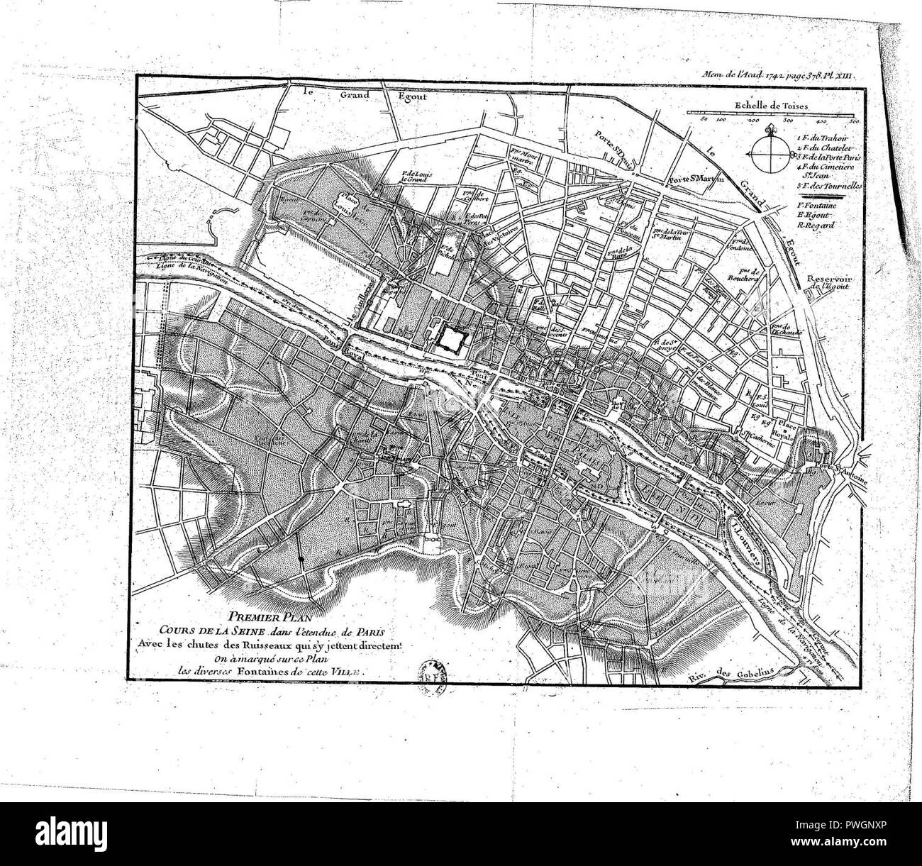 Buache - Exposé d‥99un plan hydrographique de la ville de Paris, Fig1 ...
