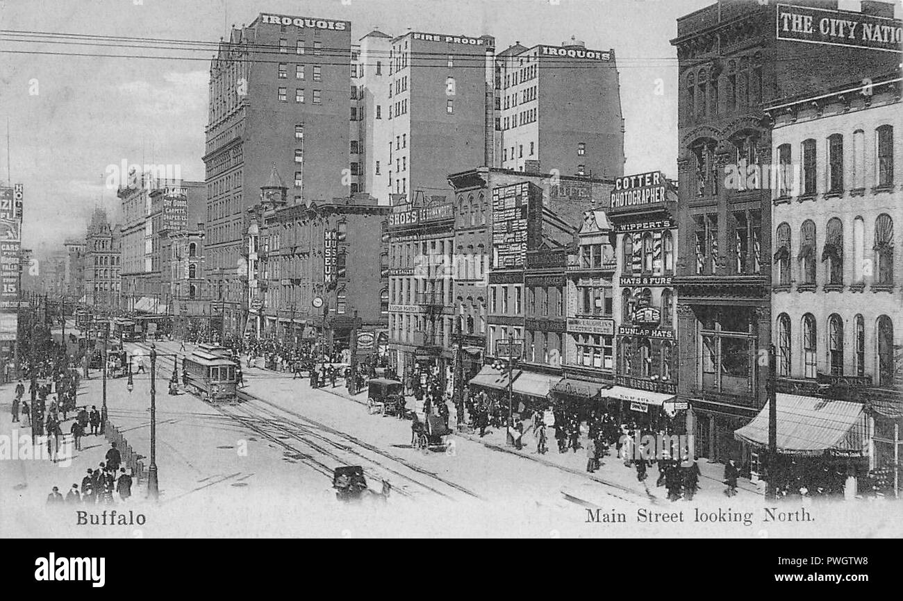 Buffalo, Main Street looking North, 1905 Stock Photo - Alamy