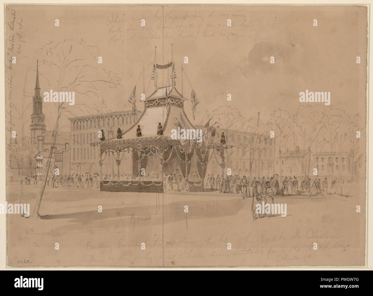 Building Erected for the reception of the body of the President at ...