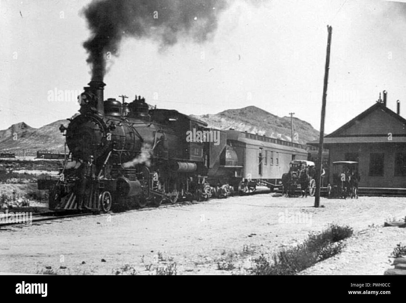 Bullfrog Goldfield Railroad in Rhyolite Stock Photo - Alamy