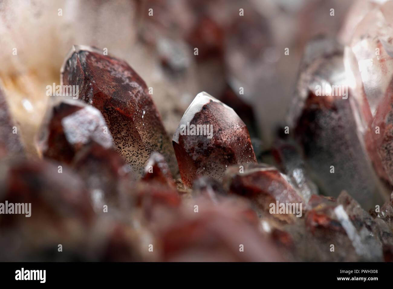 Red quartz, the Beautiful mineral specimen quartz crystal Stock Photo ...