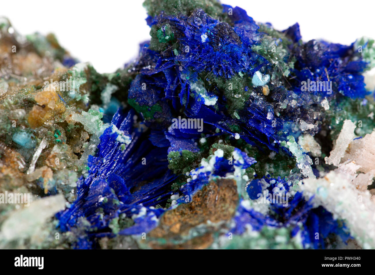 Zebra Azurite Malachite from Australia the mineral specimen Stock Photo ...