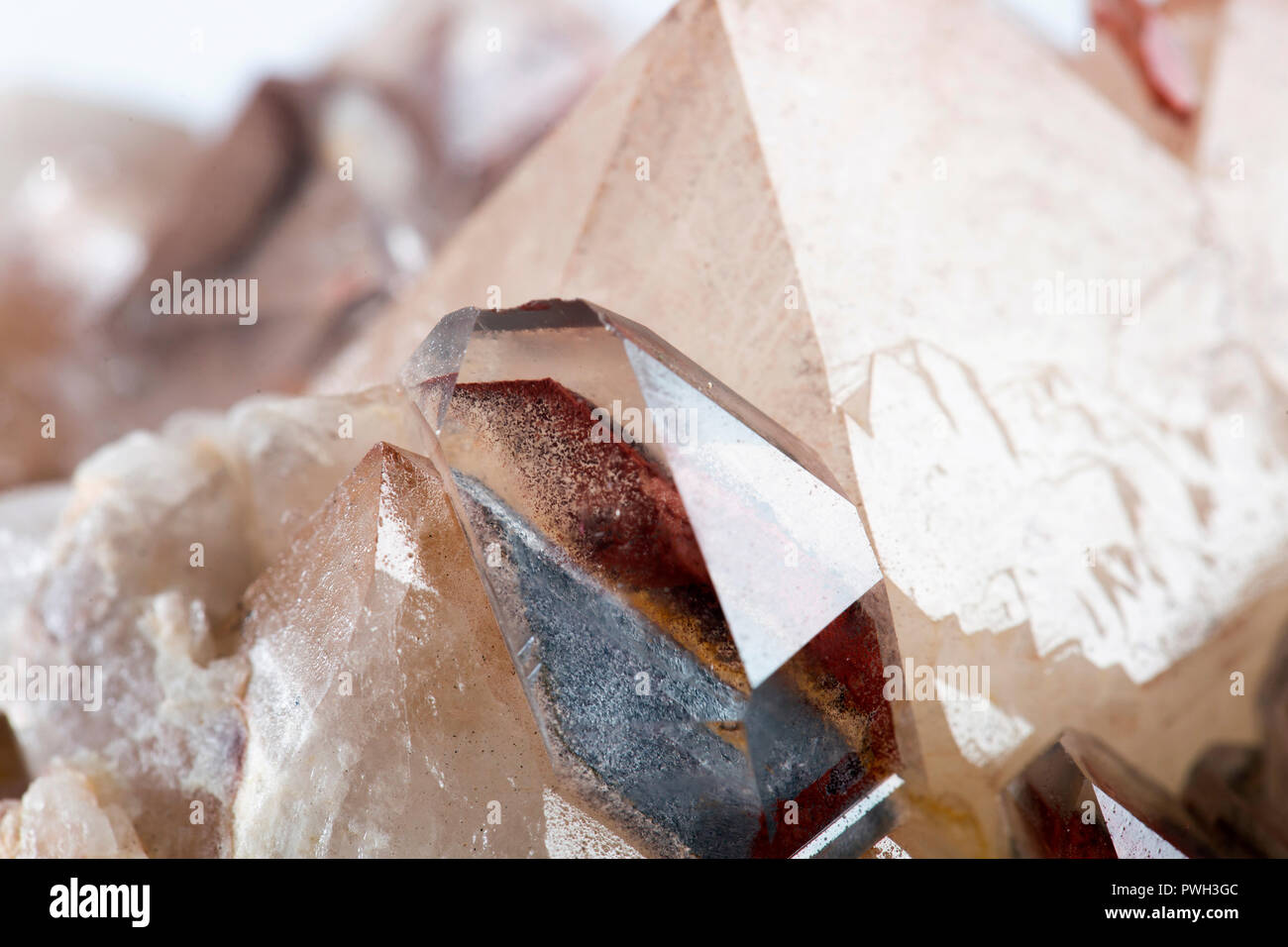 Red quartz, the Beautiful mineral specimen quartz crystal Stock Photo ...