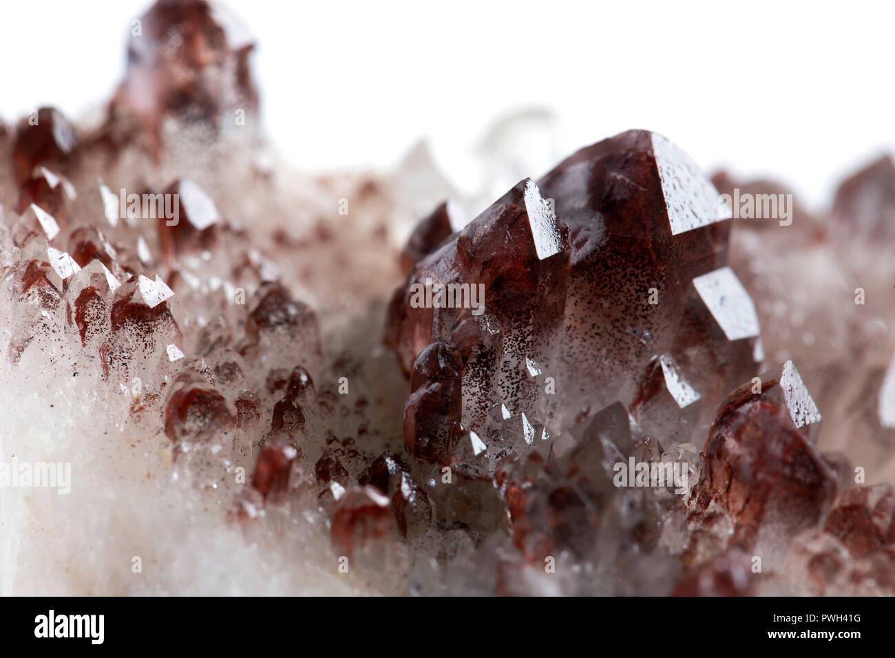 Red quartz, the Beautiful mineral specimen quartz crystal Stock Photo ...