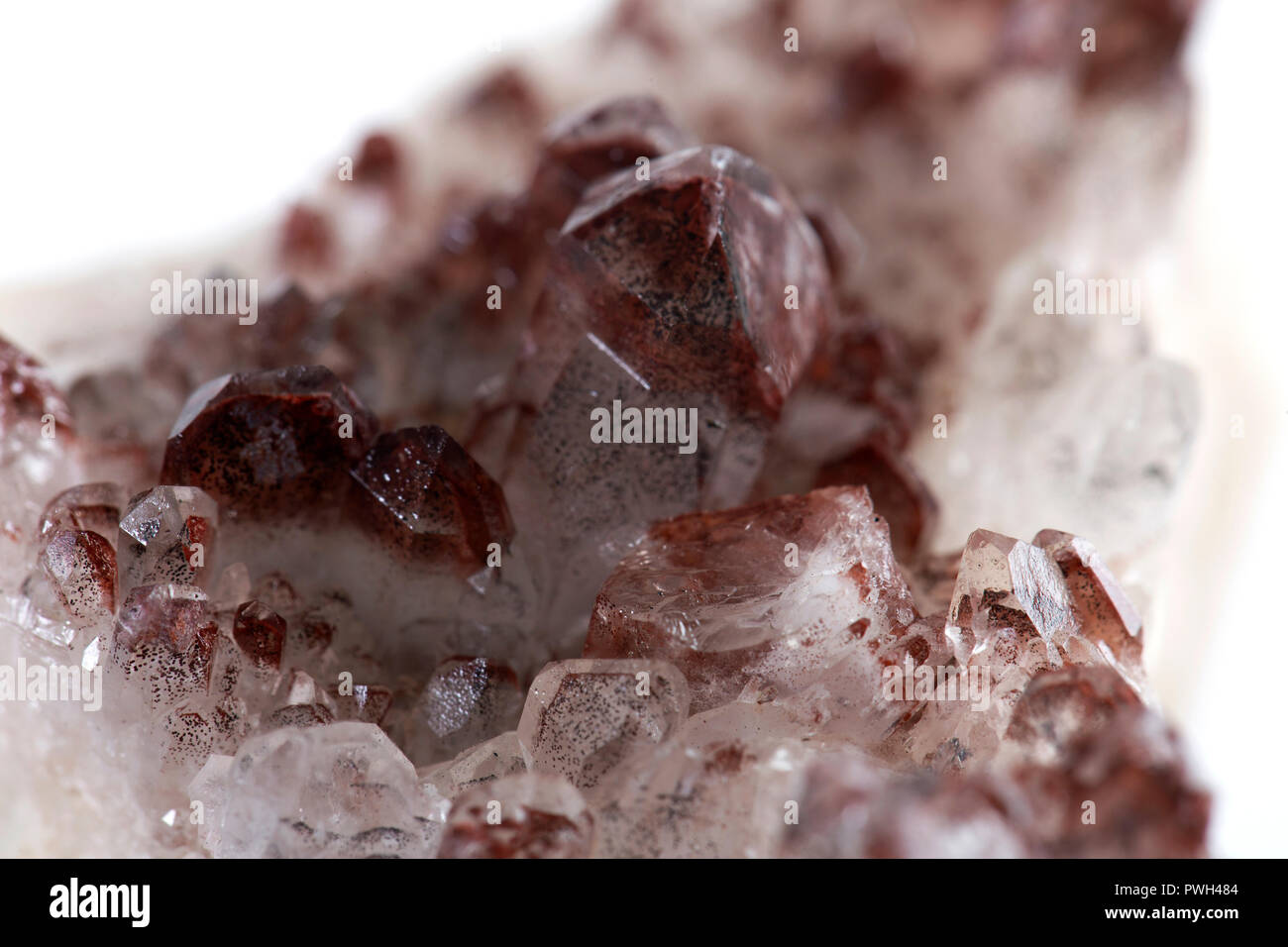 Red quartz, the Beautiful mineral specimen quartz crystal Stock Photo ...