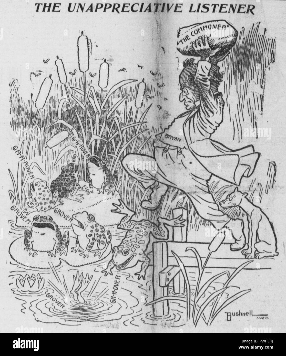 Bushnell cartoon about William Jennings Bryan resenting Grover ...