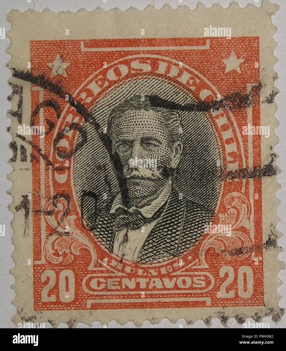 Timbre Chili General Bulnes 1911 Stock Photo - Alamy