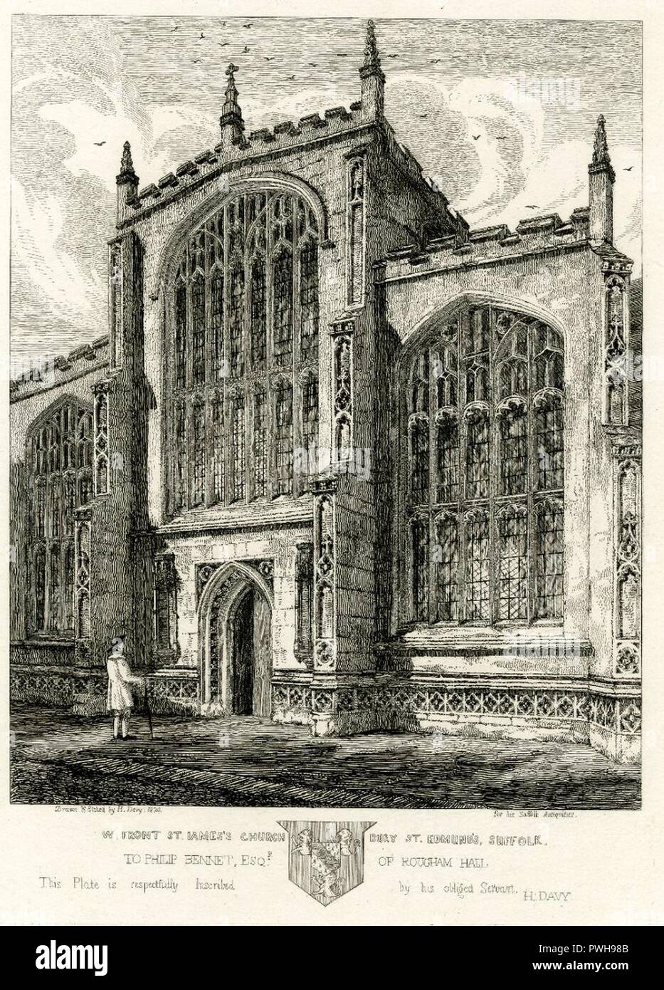 West Front of St James's Tower Bury St Edmunds Suffolk by Henry Davy ...