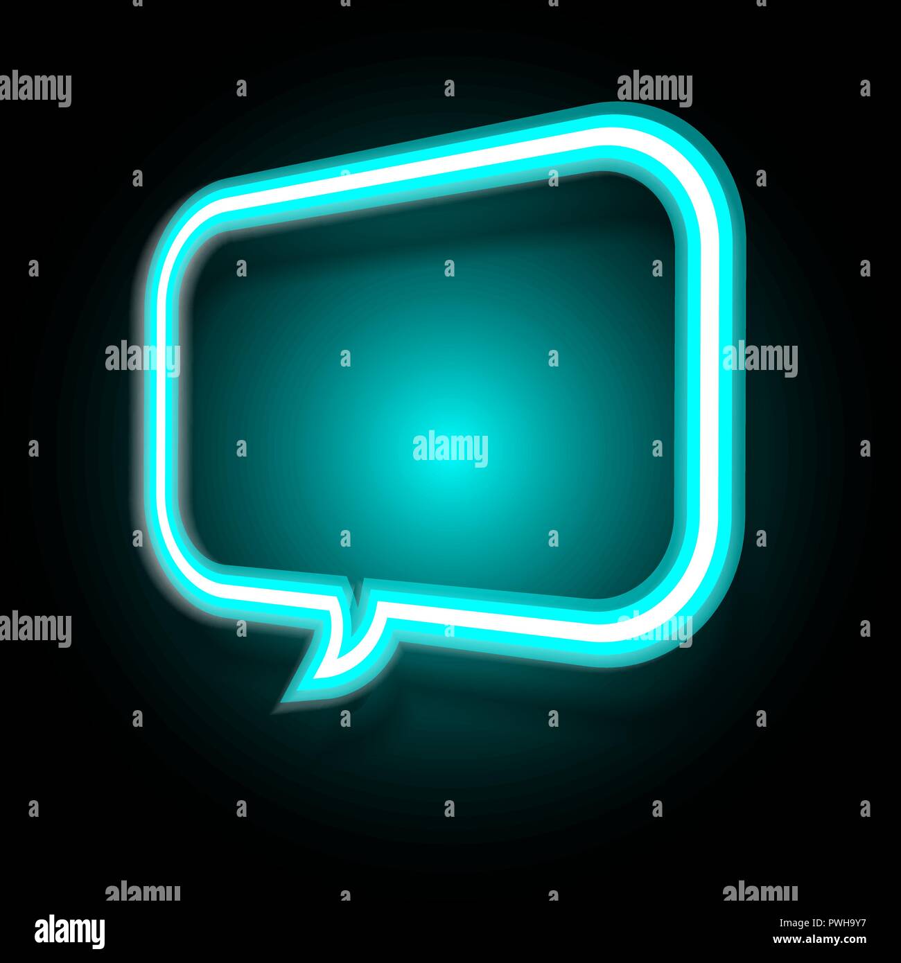 Neon speech bubble on dark background, stock vector Stock Vector Image ...