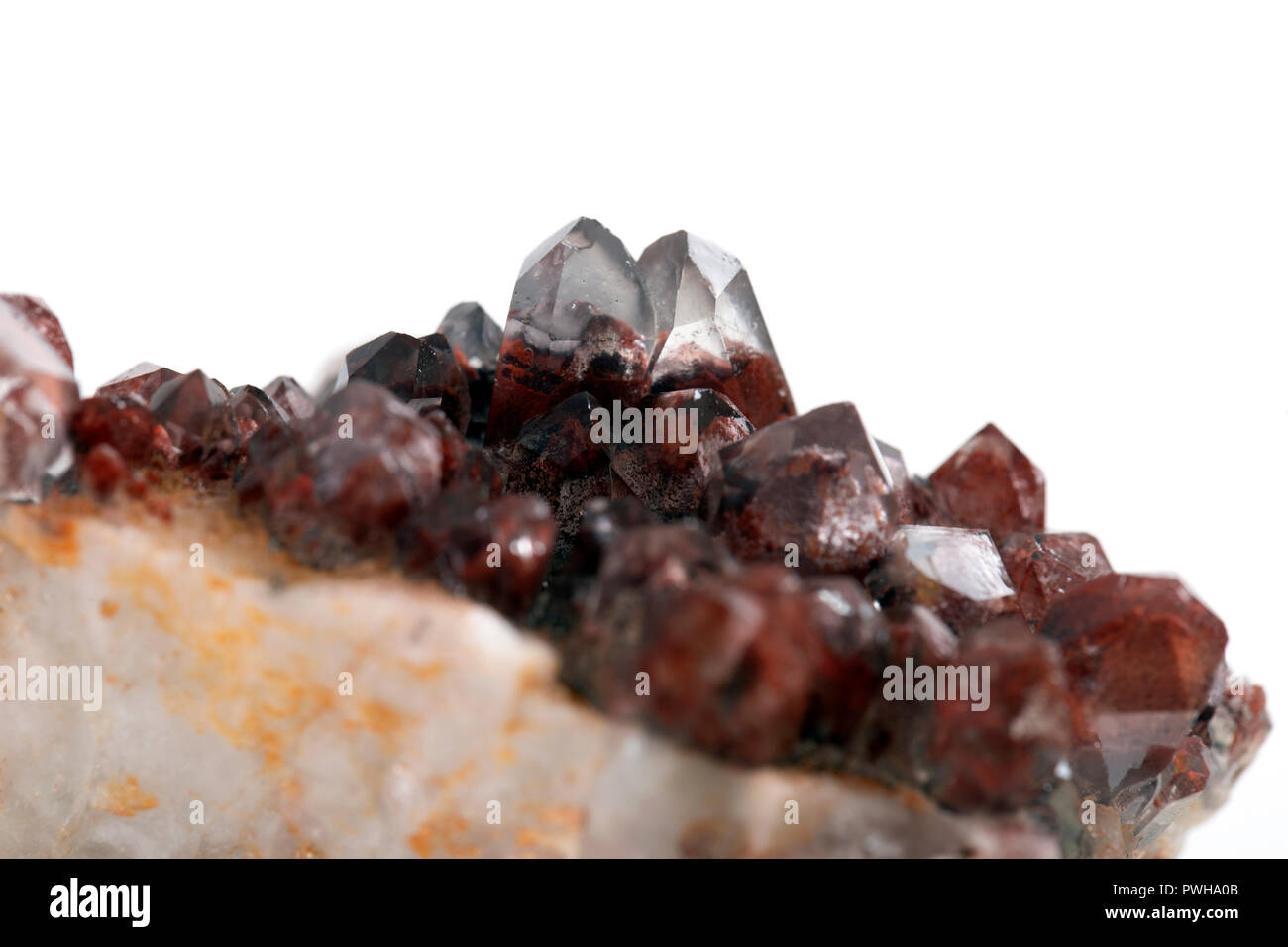 Red quartz, the Beautiful mineral specimen quartz crystal Stock Photo ...