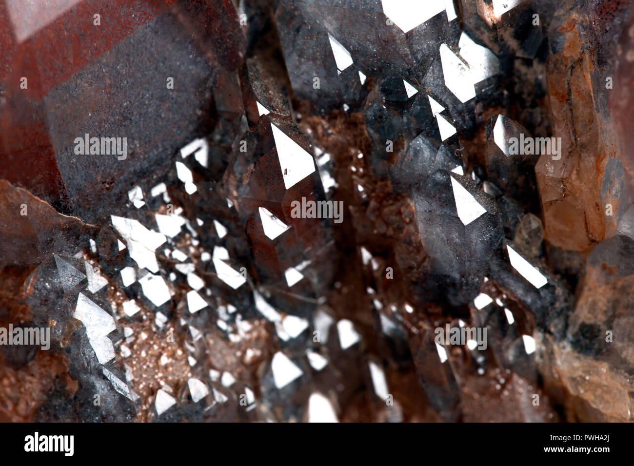 Red quartz, the Beautiful mineral specimen quartz crystal Stock Photo ...