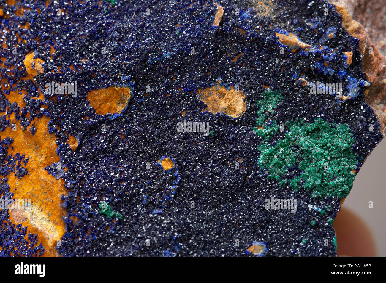 Zebra Azurite Malachite from Australia the mineral specimen Stock Photo ...