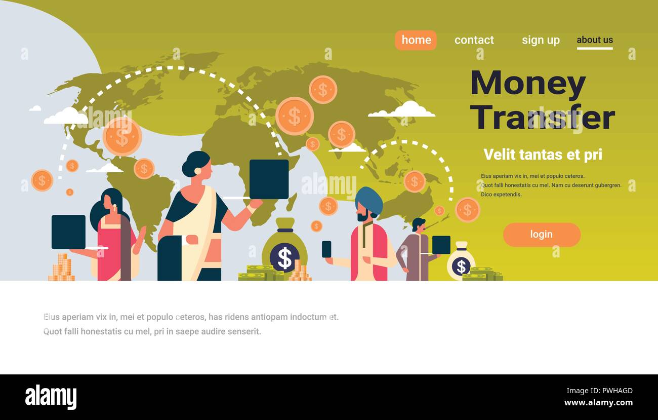 indian people using global payment application money transaction ...