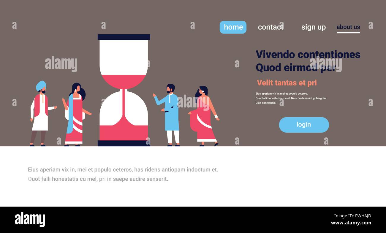 indian people group hourglass time management deadline concept indian ...