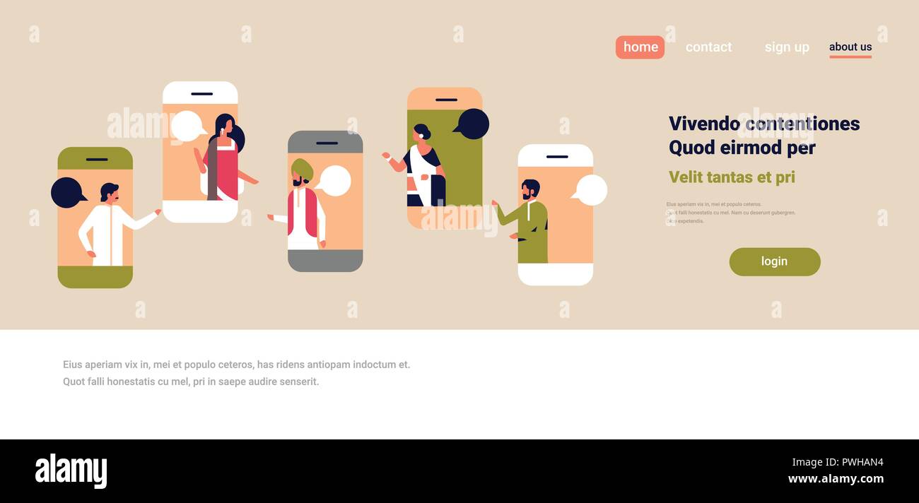 smartphone screen chat bubble mobile application communication concept ...