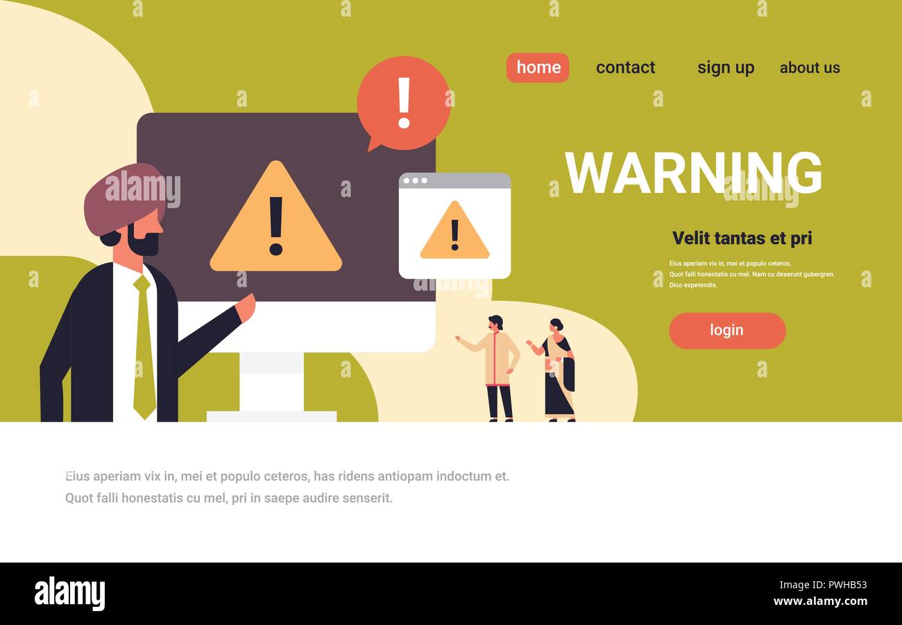 indian businessman warning danger error concept indian business people ...