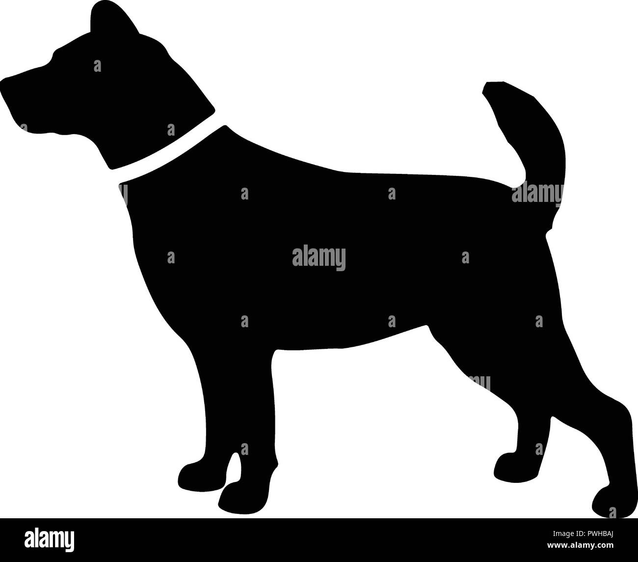 Dog running silhouette Stock Vector Images - Alamy