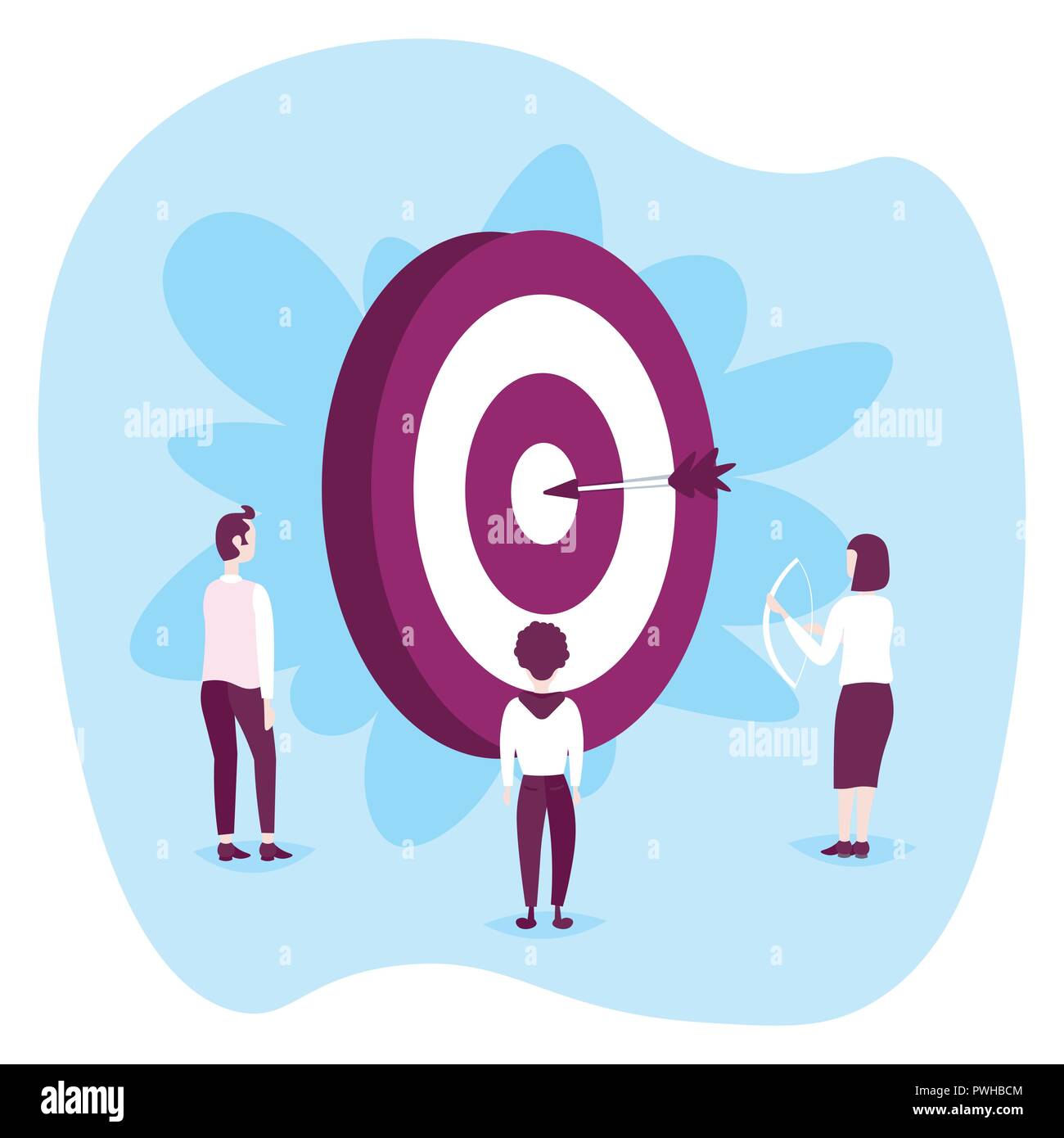 Business cartoon hitting target hi-res stock photography and images - Alamy