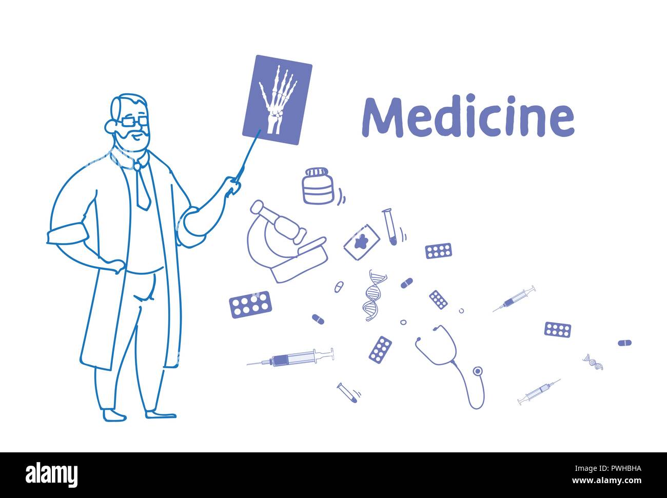 Medical Consultation Male Doctor Point X Ray Hand Medicine Healthcare