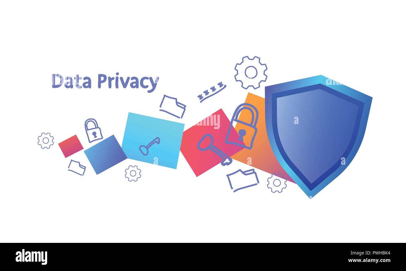 personal data privacy concept information security protection shield ...