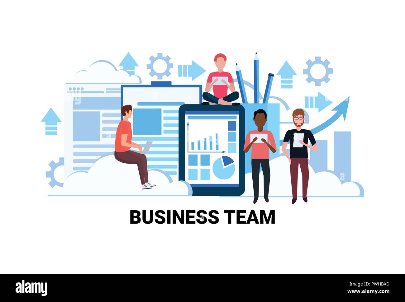 mix race people brainstorming financial graphs analytic teamwork ...