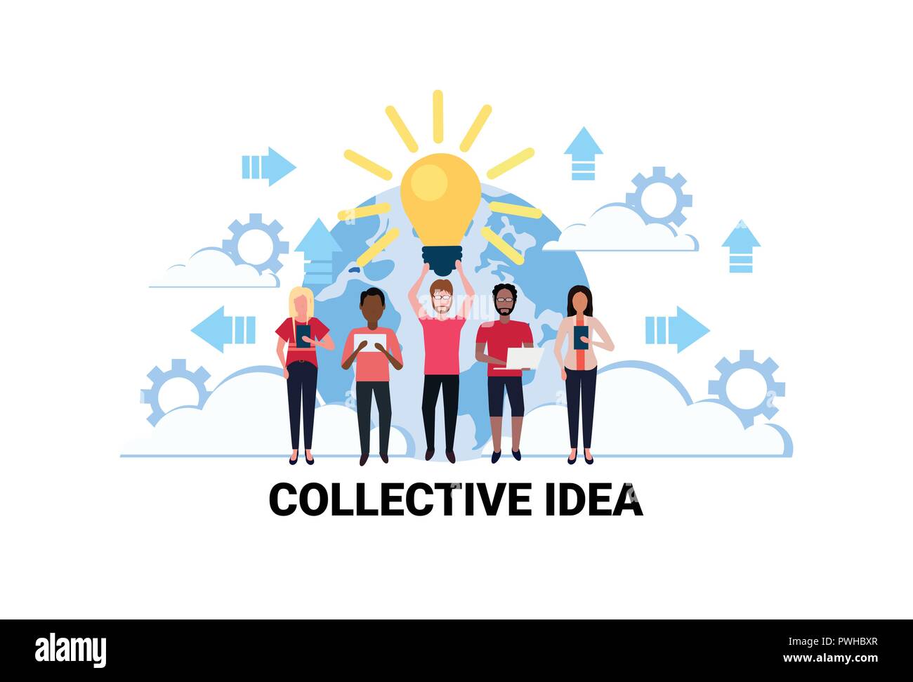 mix race business people brainstorming new collective idea concept ...