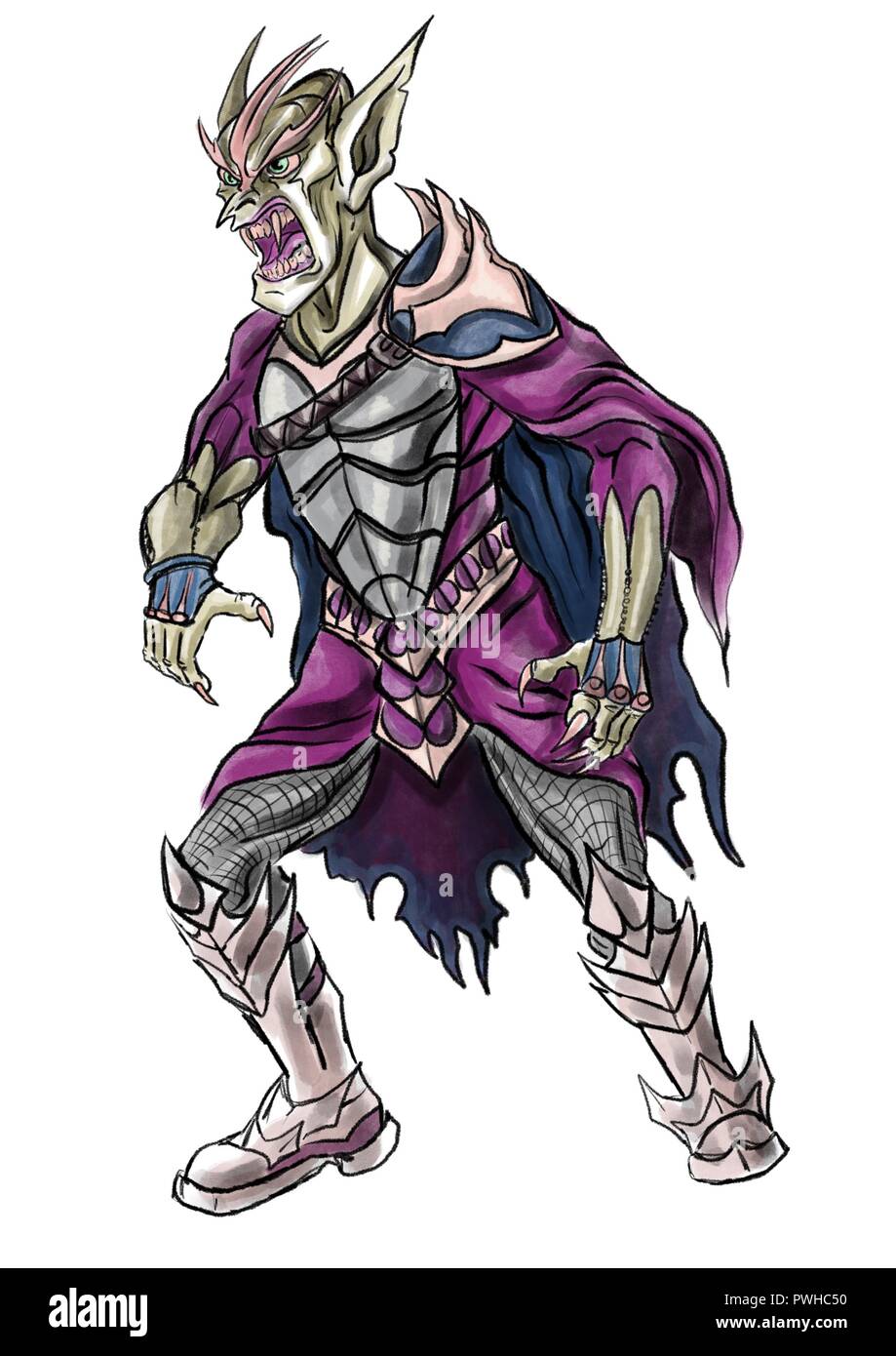 Evil vampire lord illustration Stock Photo - Alamy