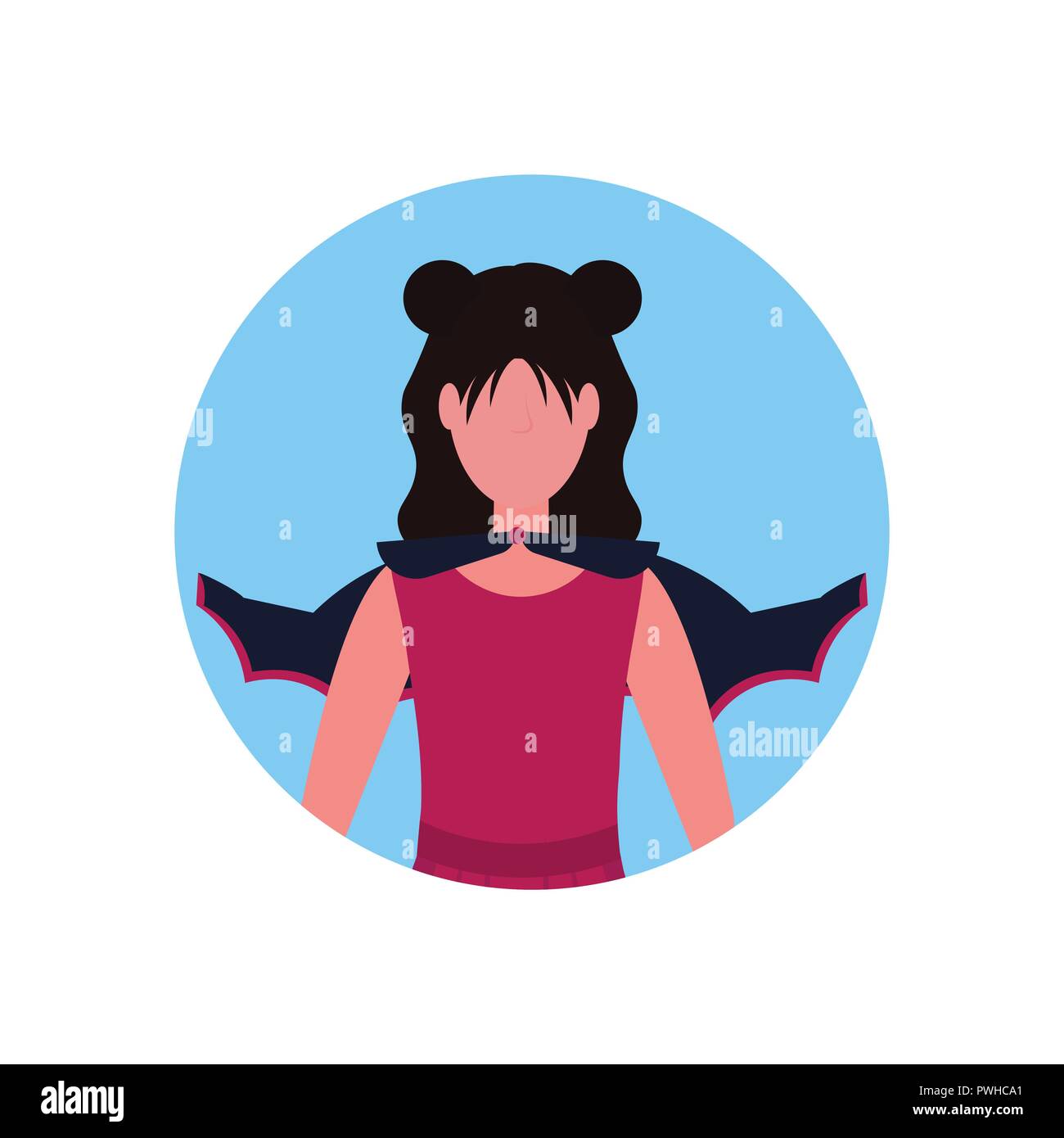 woman wearing bat wings costume face avatar happy halloween concept ...