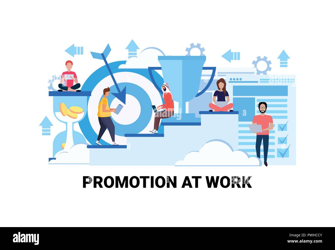 steps to success career growth promotion at work concept successful ...