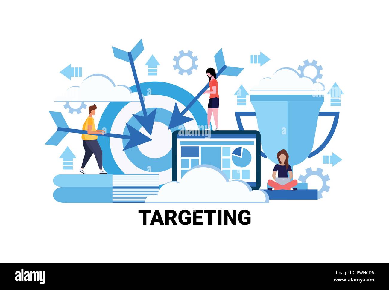 Target business goal targeting concept flat horizontal successful ...