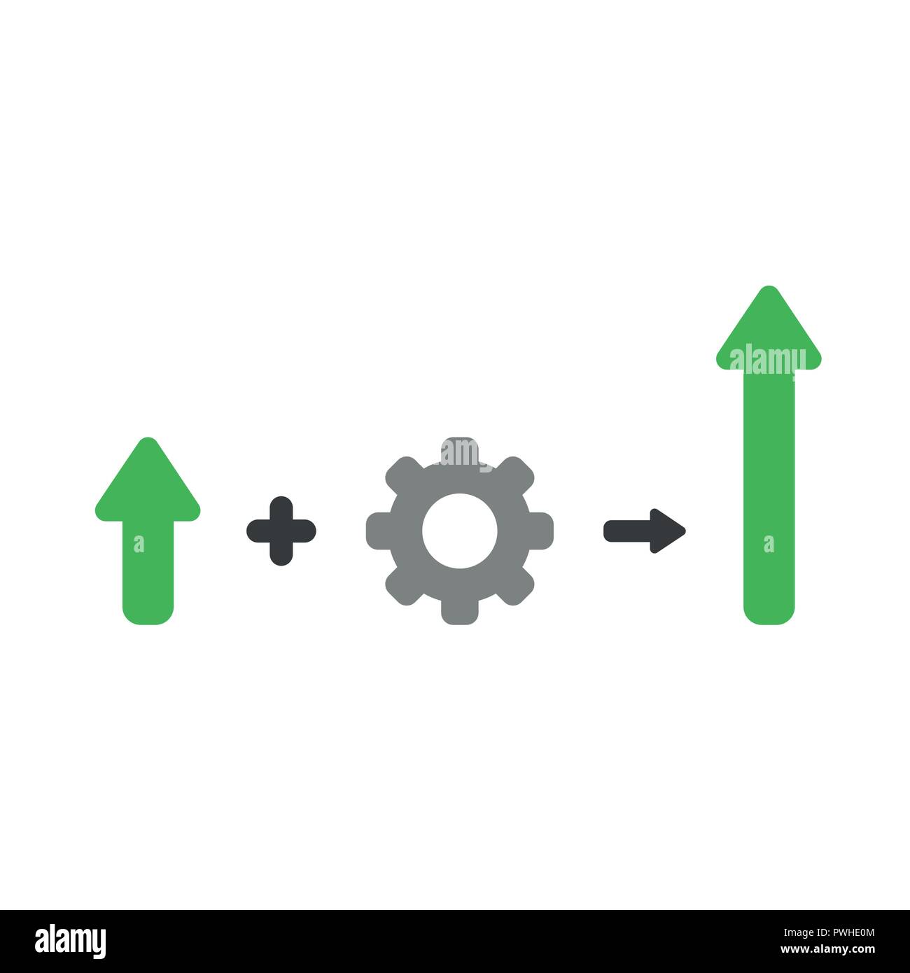 Vector illustration icon concept of arrow plus gear and moving up Stock ...