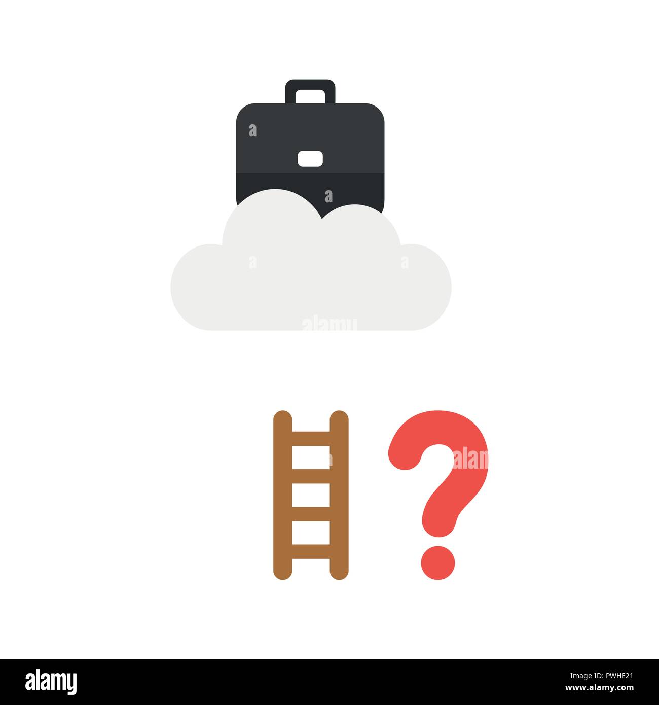 Short man and ladder Stock Vector Images - Alamy