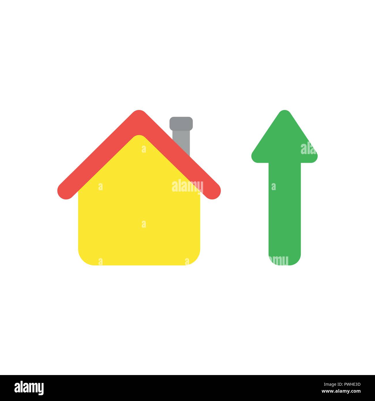 Vector illustration icon concept of house with arrow moving up Stock ...