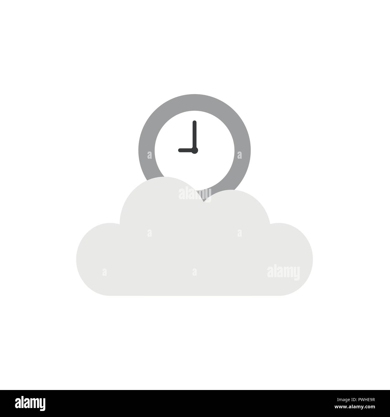 Vector illustration icon concept of clock on cloud Stock Vector Image ...