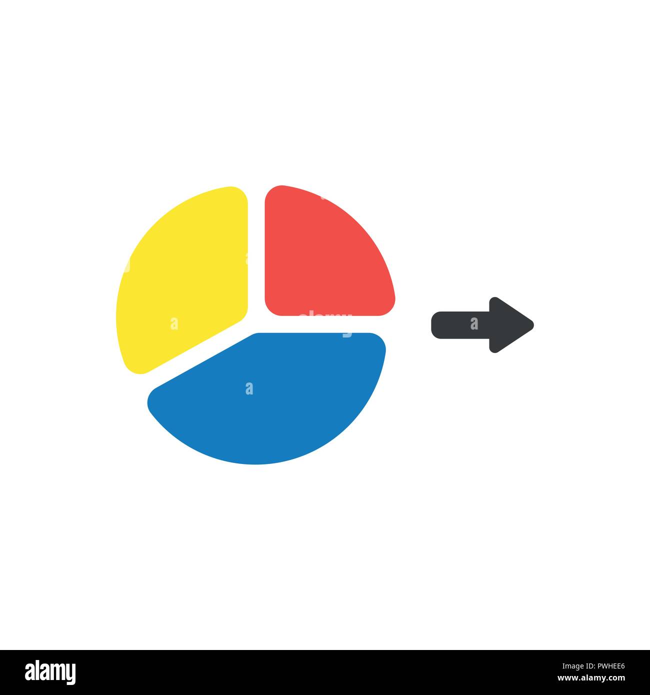 Vector illustration icon concept of three parts diagram Stock Vector ...