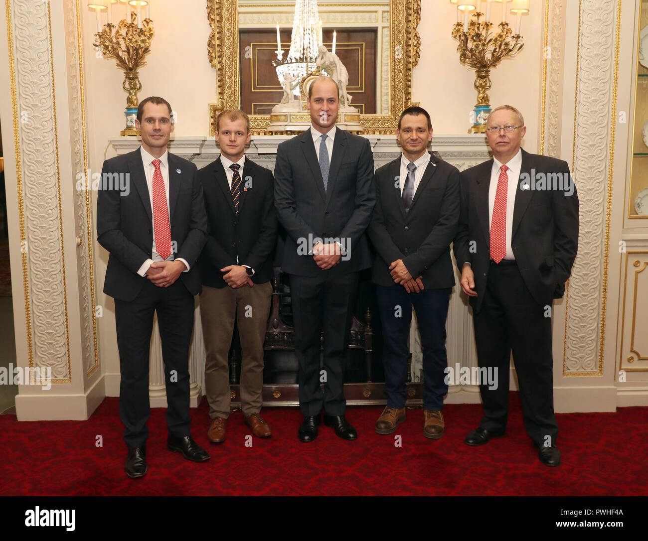 The Duke of Cambridge, with (left to right) Chris Jewell, Connor Roe ...