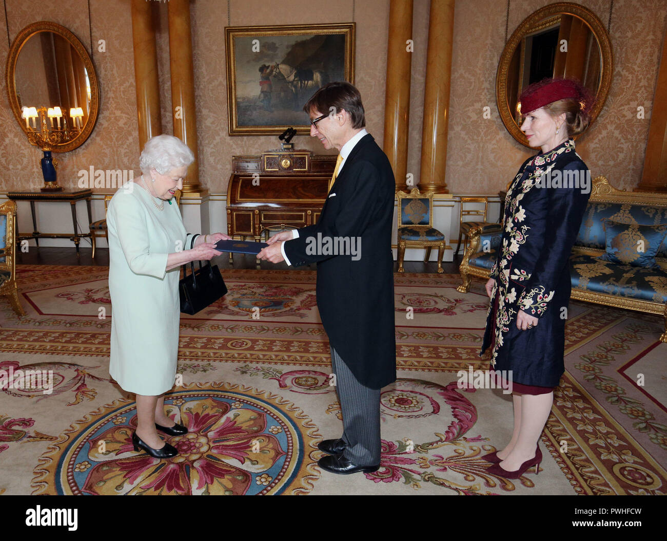 Queen Elizabeth II meets Ambassador Dr. Peter Wittig and his wife ...