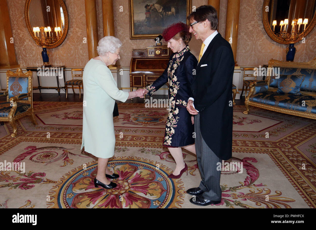 Queen Elizabeth II meets Ambassador Dr. Peter Wittig and his wife ...