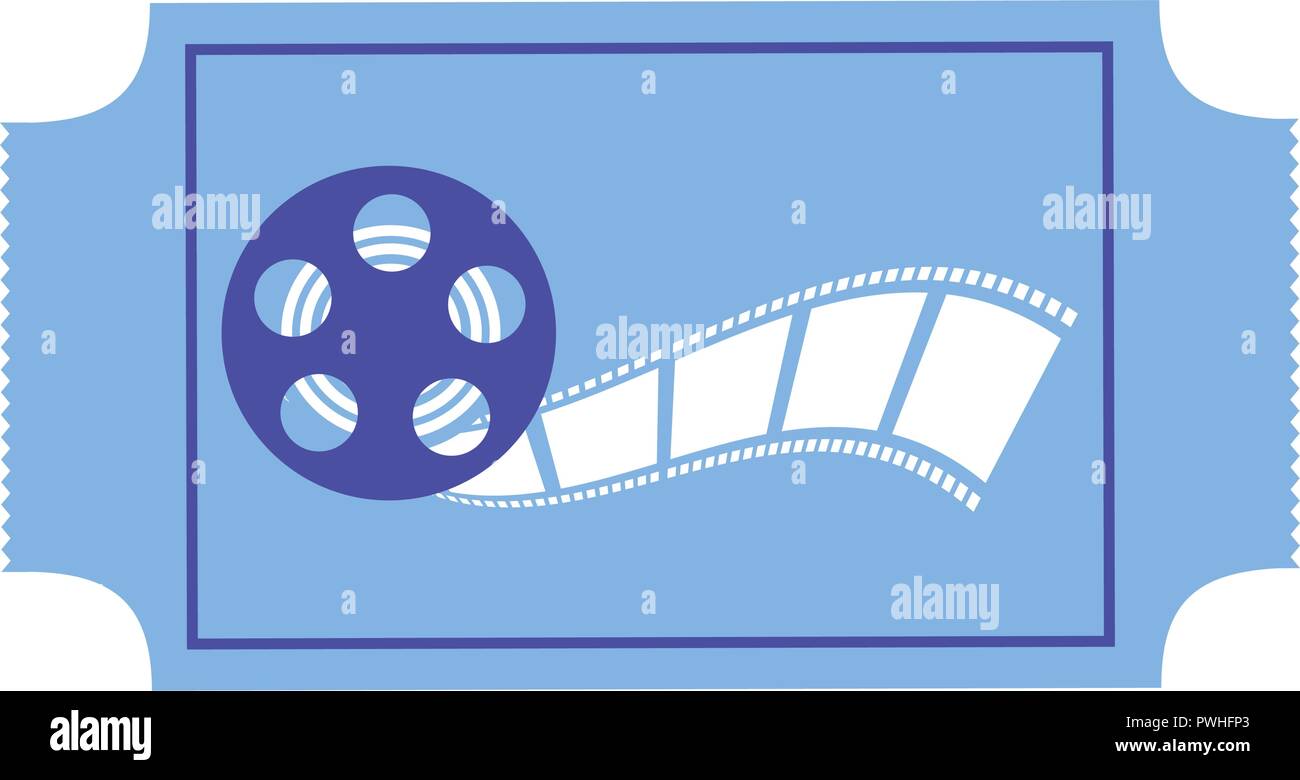 ticket reel strip production movie film vector illustration Stock ...